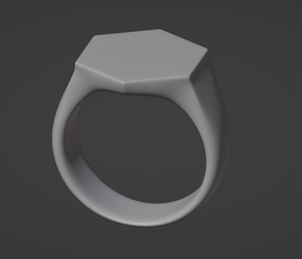 SIGNET RING - MINIMALISTIC HEXAGON by Rossben | Download free STL model ...