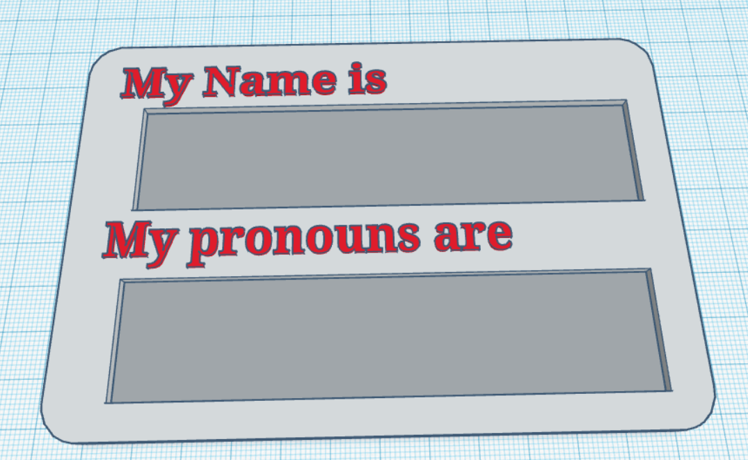 Reusable Name Tag with Pronouns by newhouse24 | Download free STL model ...