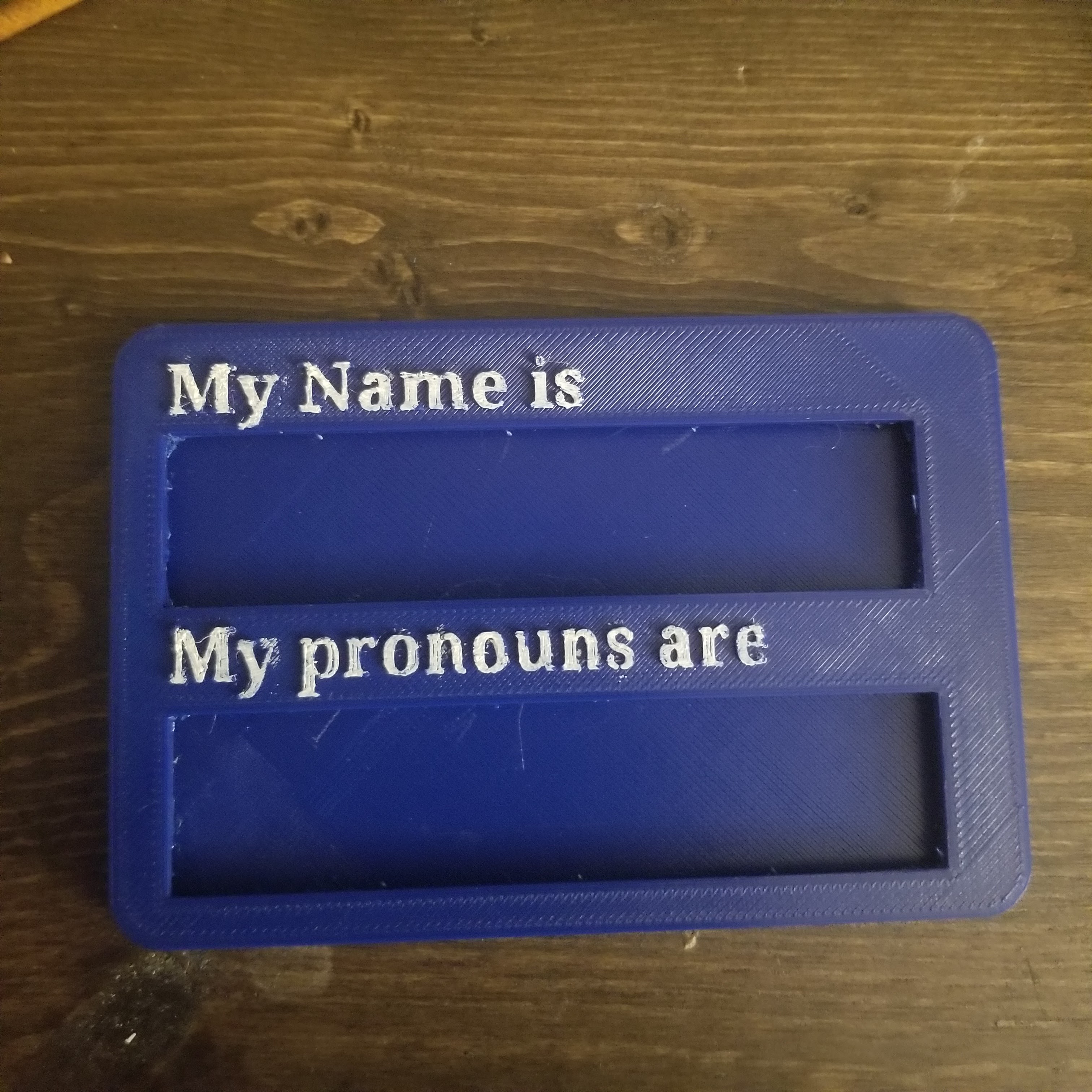 Reusable Name Tag with Pronouns by newhouse24 | Download free STL model ...