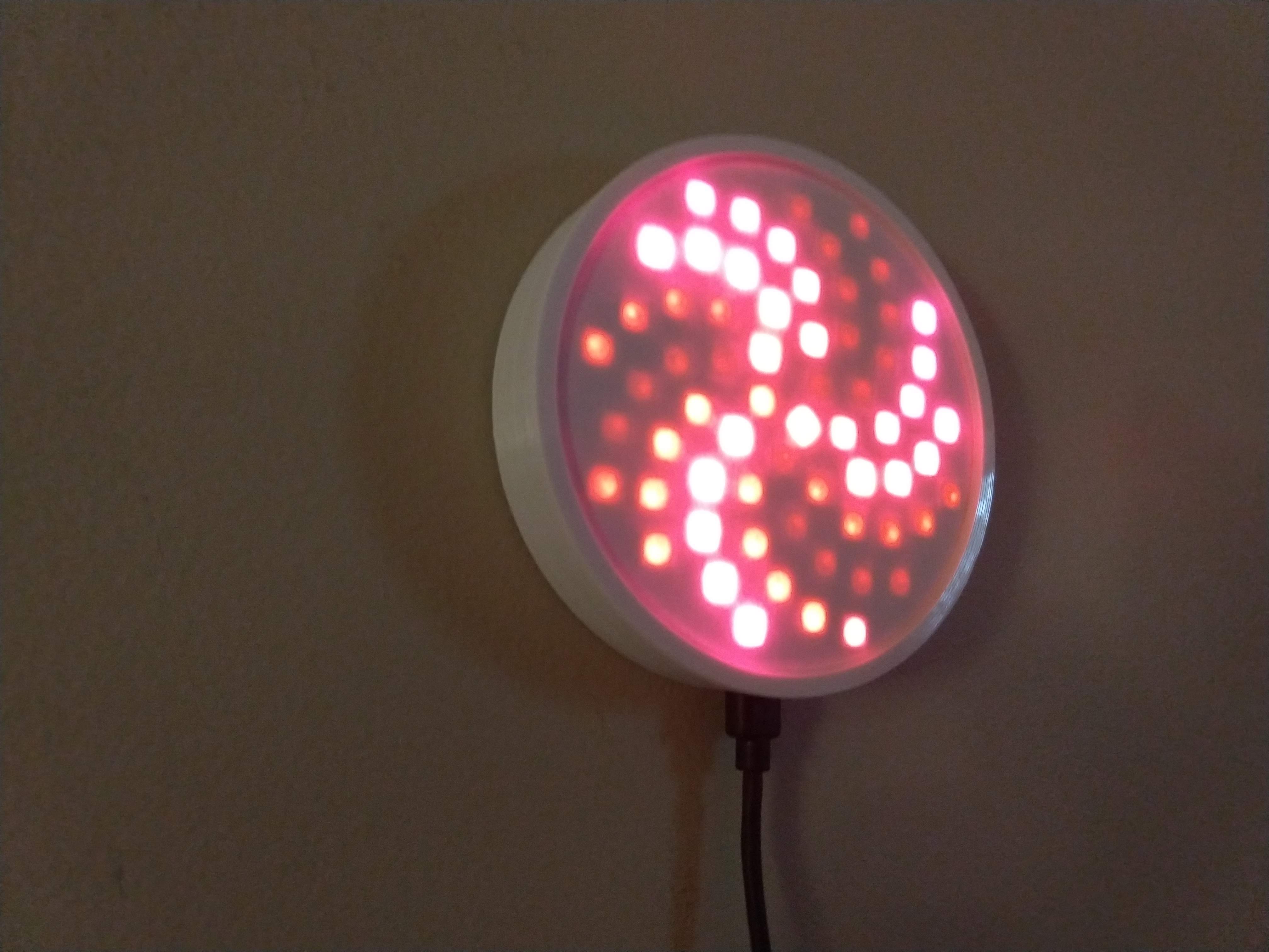 Fibonacci64 Case with Paper Diffuser - 86mm disc with 64 WS2812B RGB ...