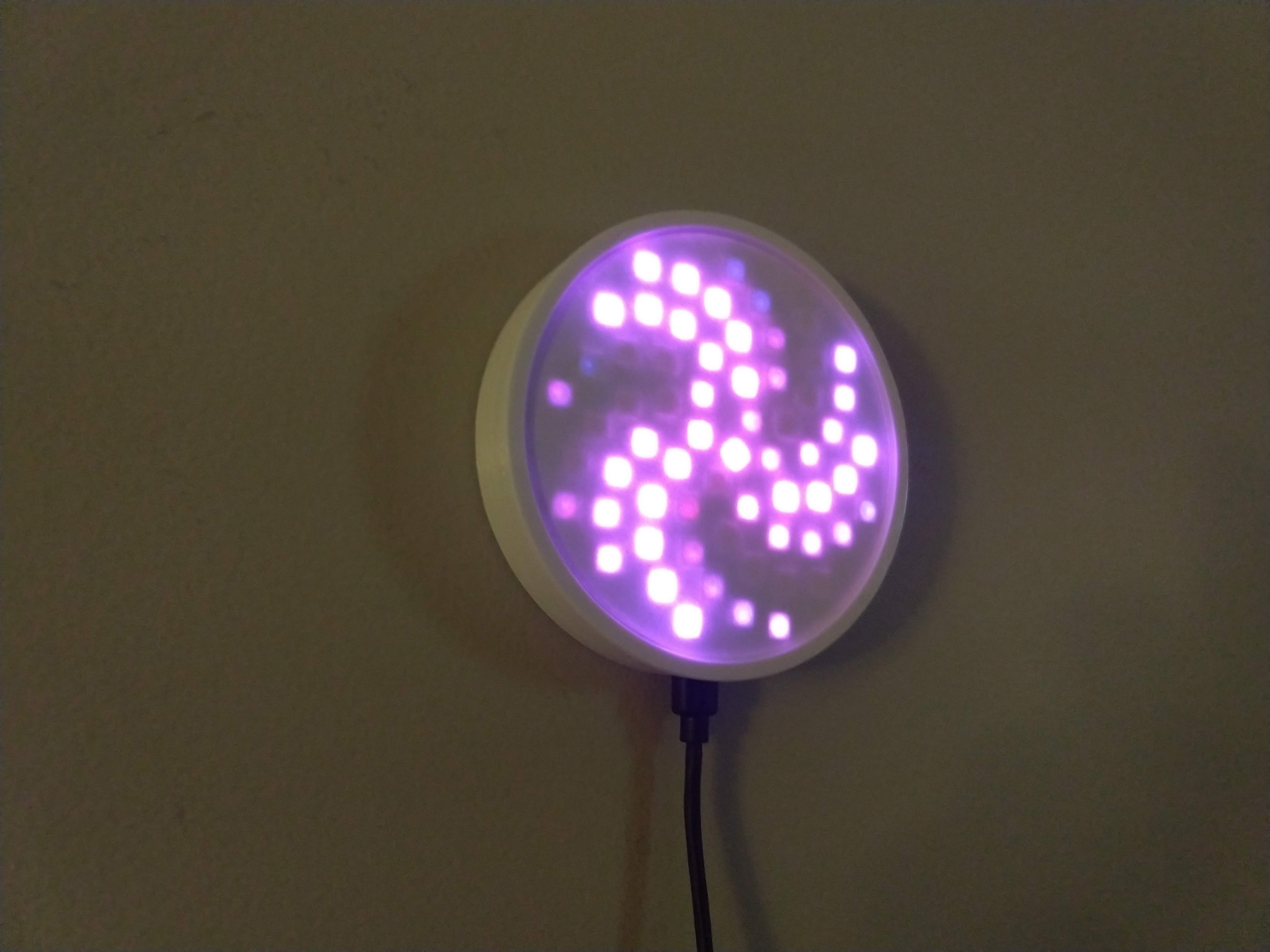 Fibonacci64 Case with Paper Diffuser - 86mm disc with 64 WS2812B RGB ...