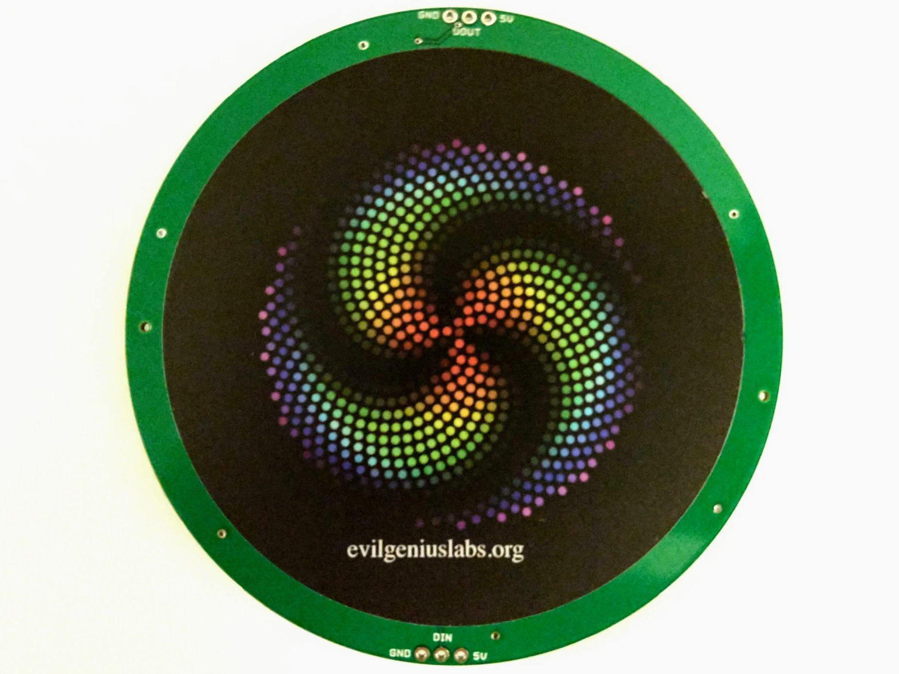 Fibonacci64 Case with Paper Diffuser - 86mm disc with 64 WS2812B RGB ...