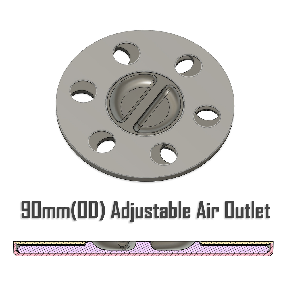 90mm Adjustable Air Outlet by M1324 | Download free STL model ...