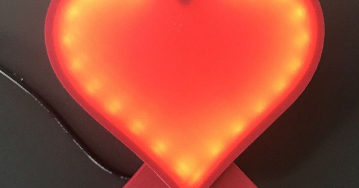Beating heart lamp - 5V USB Led strip by fcauwe | Download free STL ...