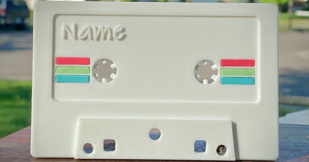 80's Cassette Nametag by Seagull28 | Download free STL model ...
