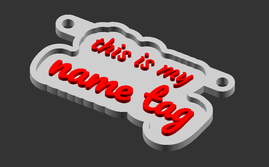 Customizable Multiline Name Tag OpenSCAD von schuetzi99 | Kostenloses ...