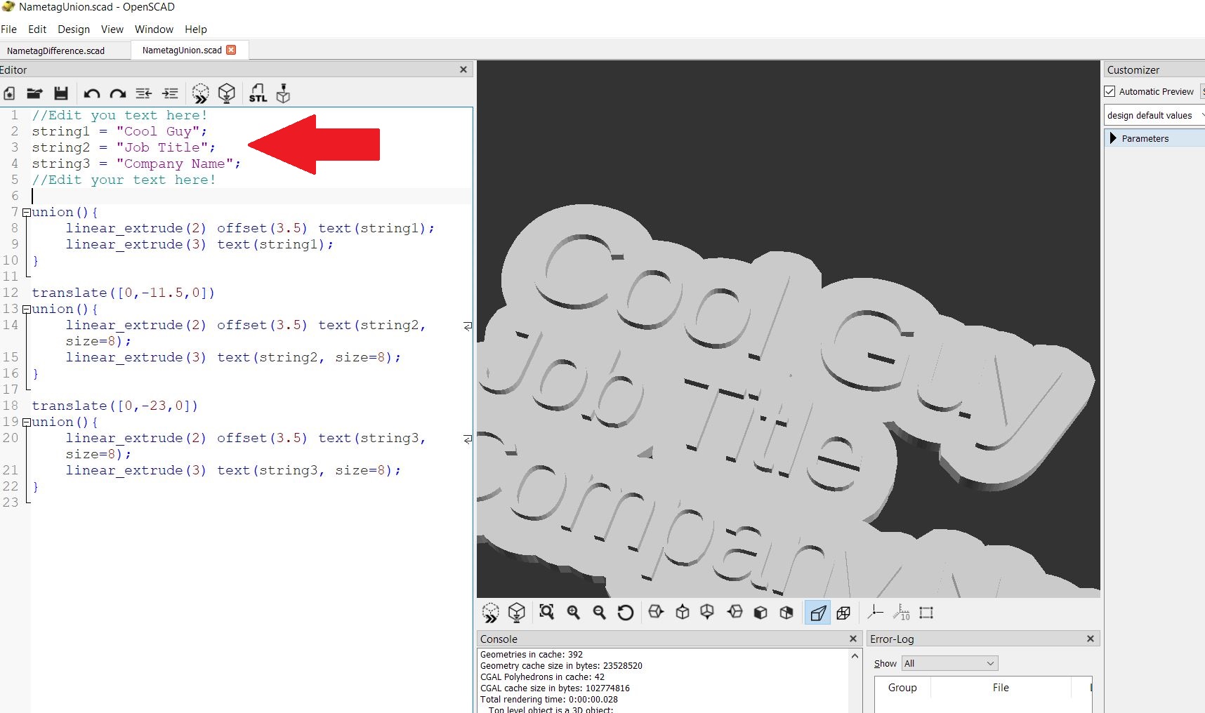 Customizable tags/plates - Easy, Custom, OpenSCAD by greath | Download ...