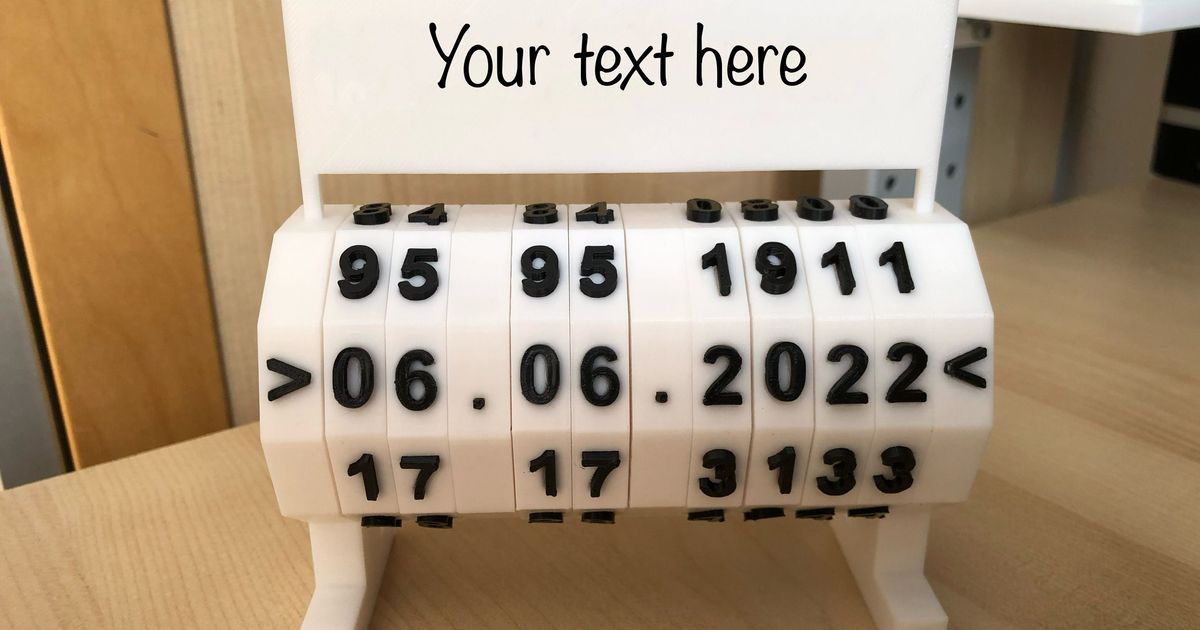 Date Reminder with changable sign by AWSW | Download free STL model ...