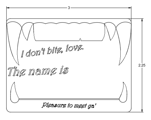 Vampire Fantasy Name Tag by Puxi | Download free STL model | Printables.com