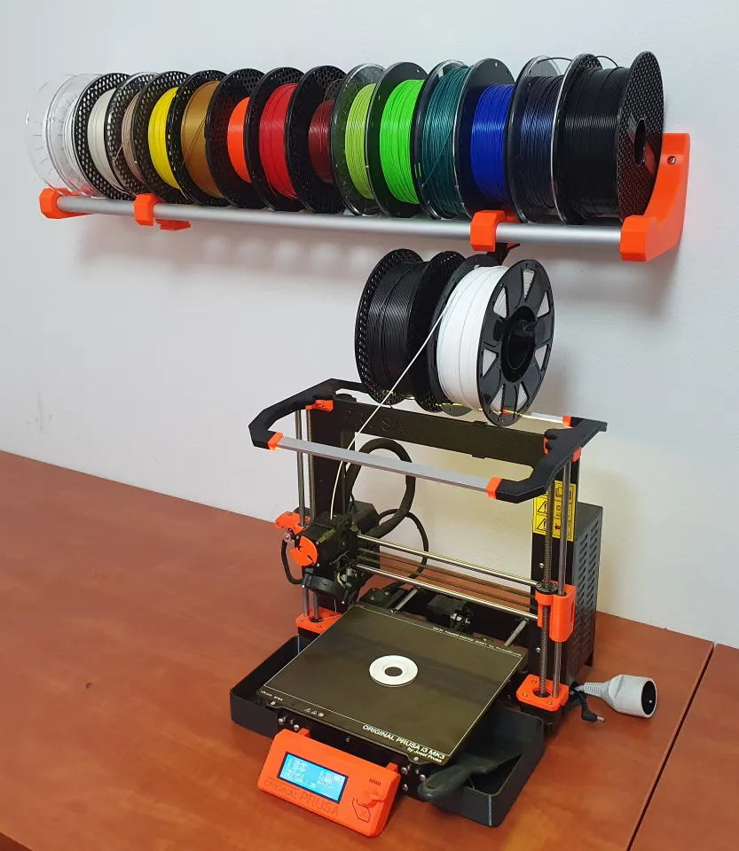 Filament Wall Rack with Spool Holder by Pomi | Download free STL model ...
