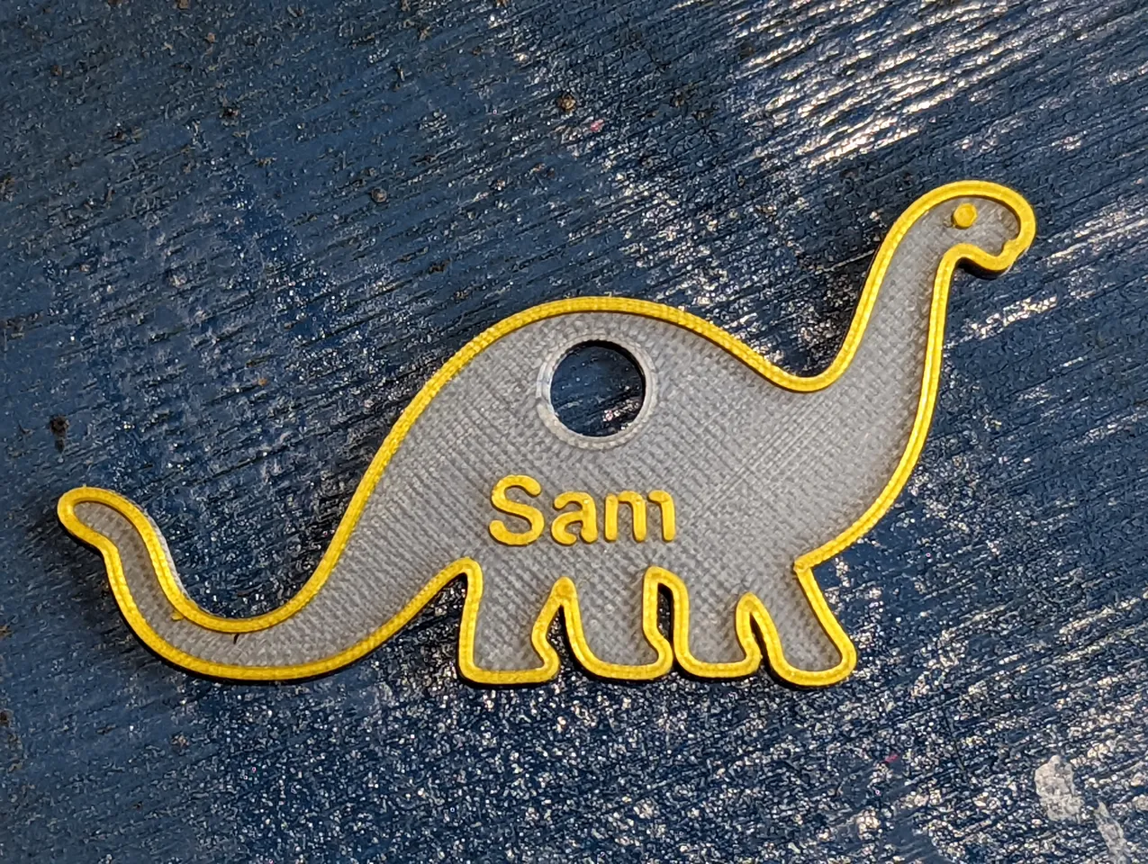 Dino Name Tag With a Hole by eastwg | Download free STL model ...