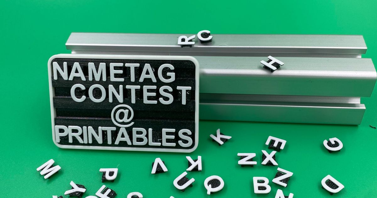 Reconfigurable name tag by KMS by KERLE MAKERSPACE | Download free STL ...