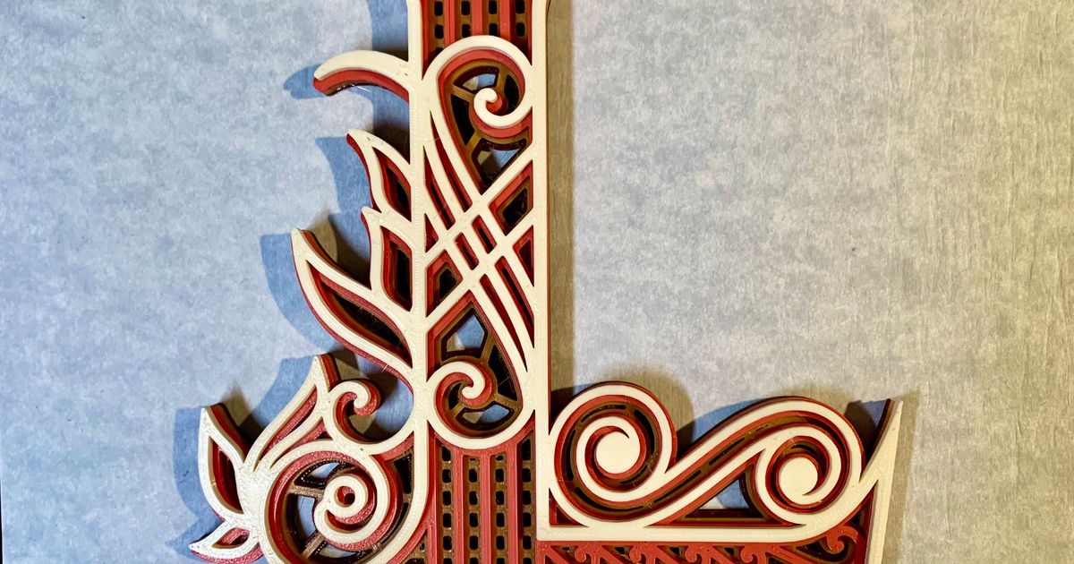 Ornate Letter L Monogram by Art G | Download free STL model ...