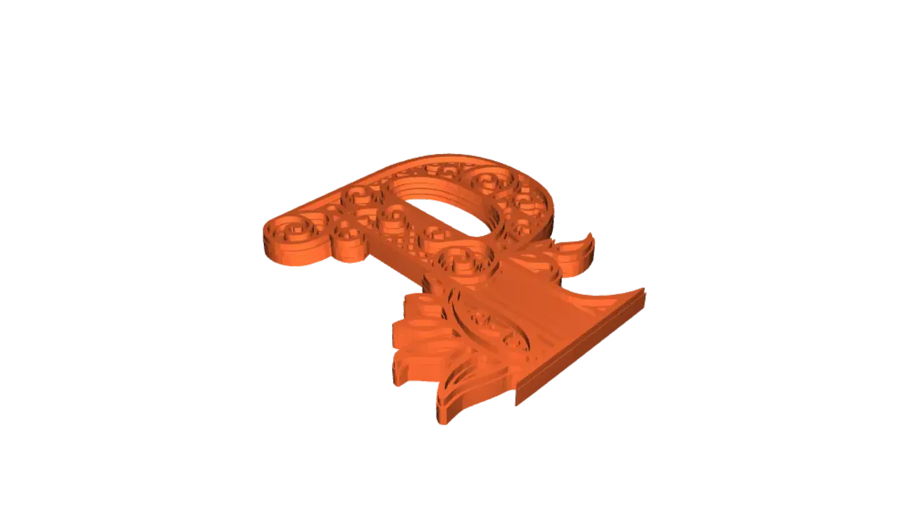 Ornate Letter P Monogram by Art G | Download free STL model ...