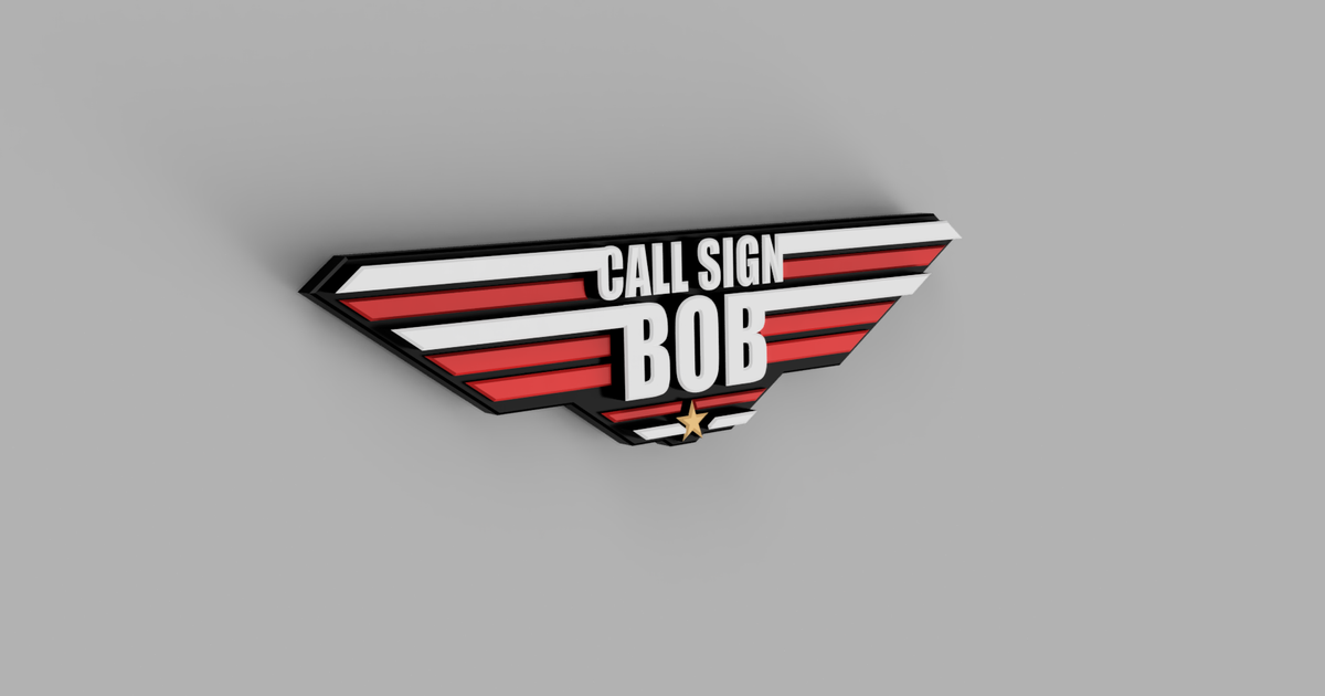 Call Sign Magnetic Name Tag by NoSeams | Download free STL model ...