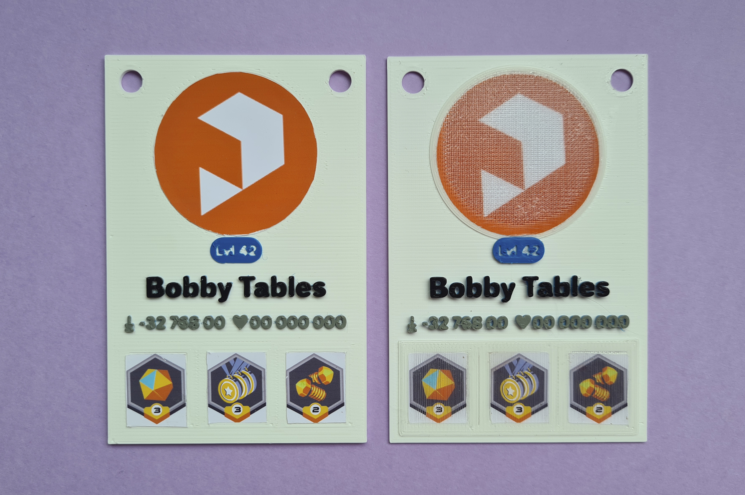 OpenSCAD name tag + modifiers, lamination, file import by Xavier ...