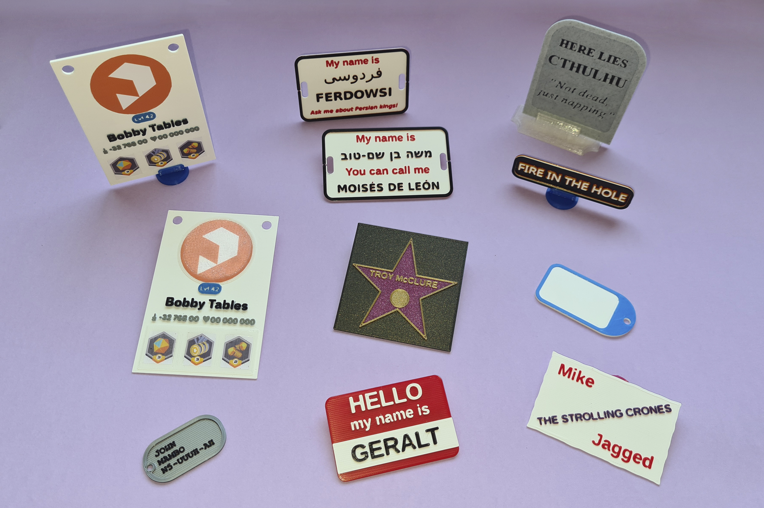 OpenSCAD name tag + modifiers, lamination, file import by Xavier ...