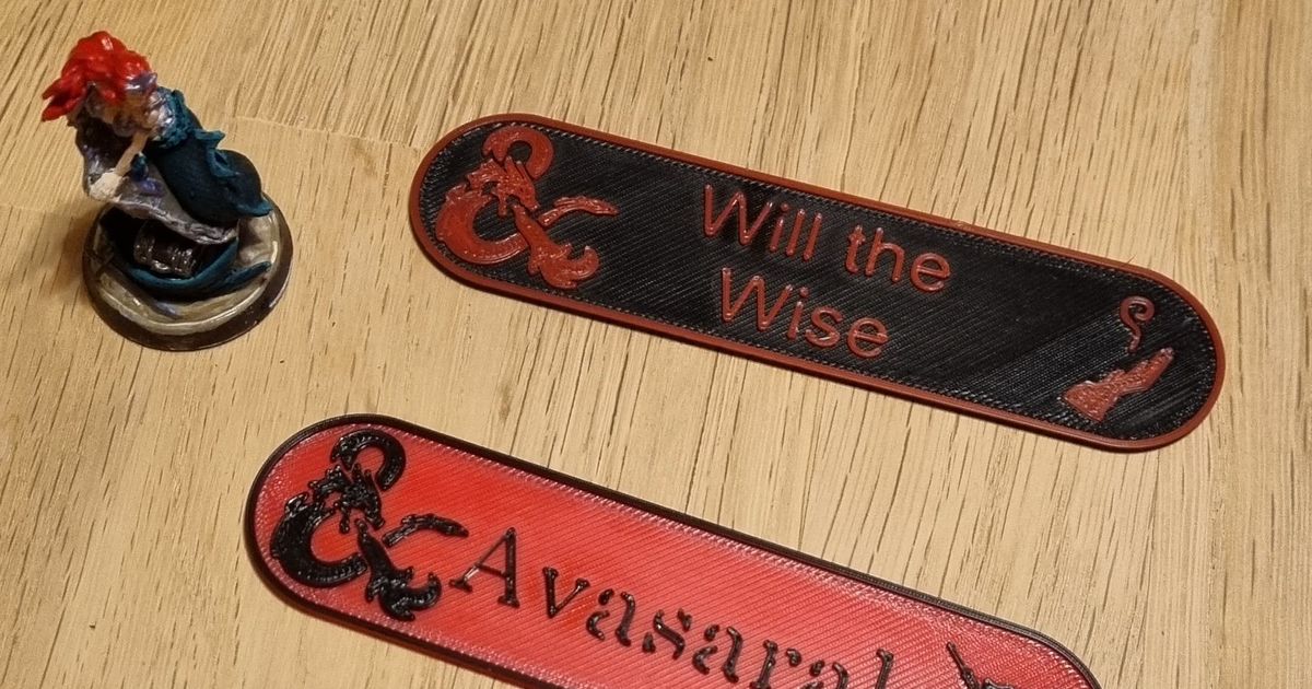 DnD Modular Name Tag par Fallen | Téléchargez gratuitement un modèle ...