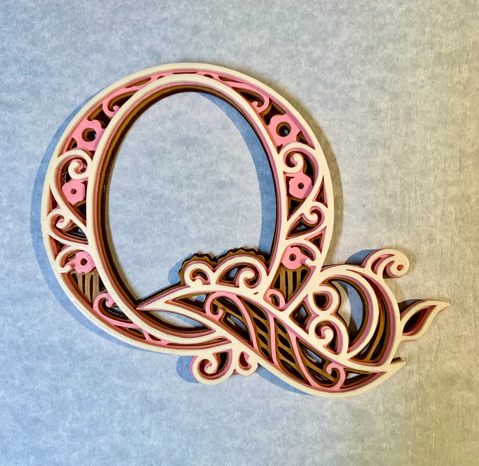 Ornate Letter Q Monogram by Art G | Download free STL model ...