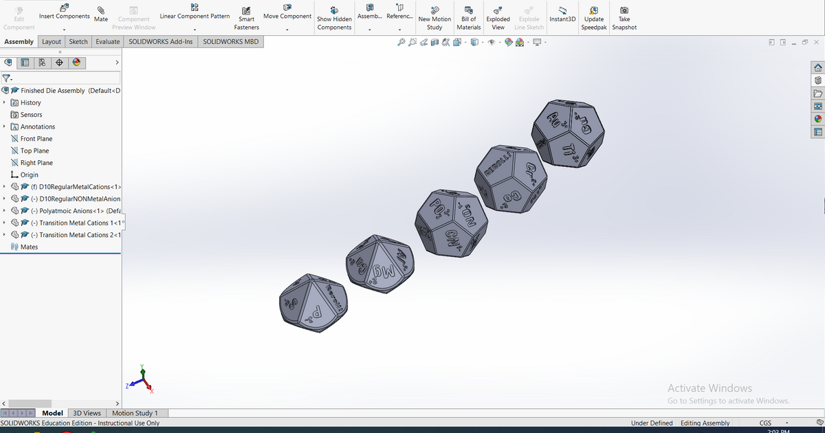 Chemistry Ion Dice Lesson by itobey | Download free STL model ...