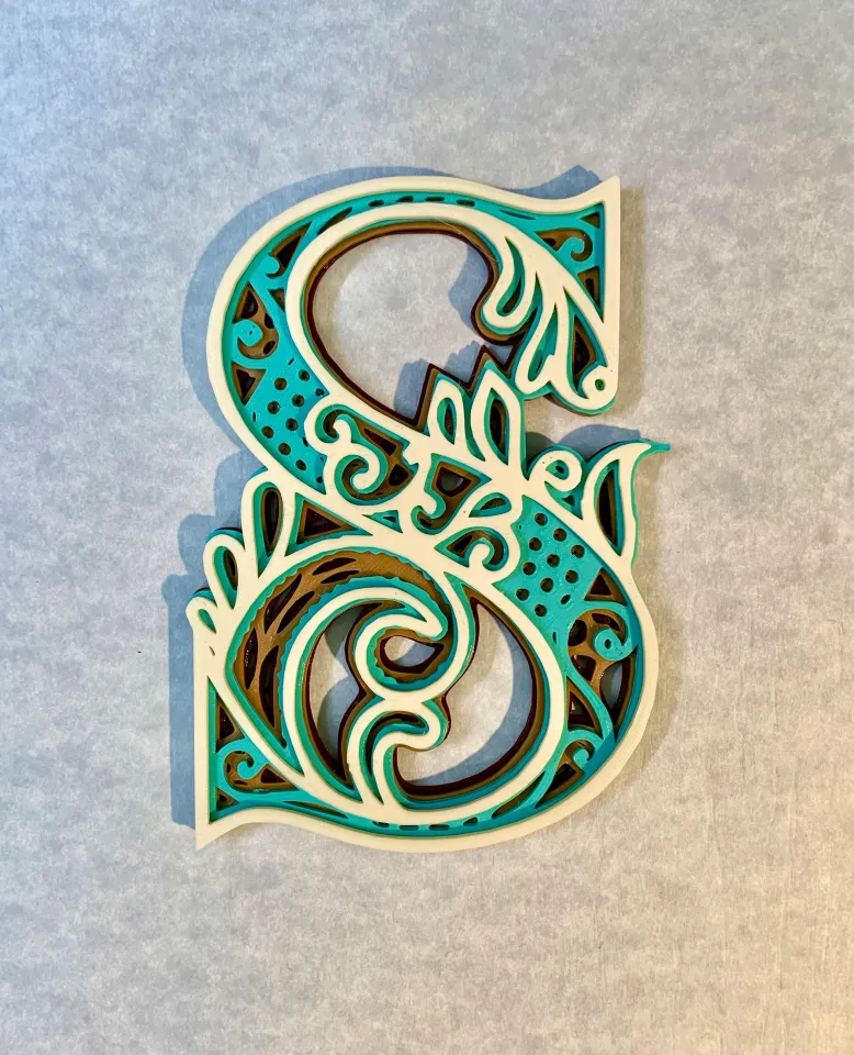 Ornate Letter S Monogram by Art G | Download free STL model ...
