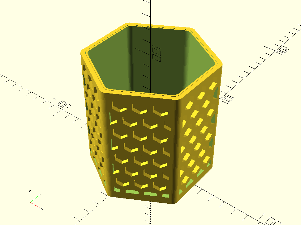 Kelímek se vzorem plástve (Cup with honeycomb pattern) - OpenSCAD parametrizable by DaTTcz ...