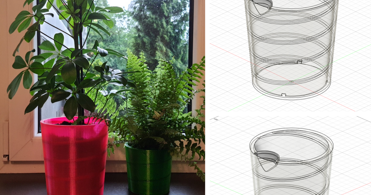 Round Plant Pod with spiral water container (2 sizes) by Fishbone ...