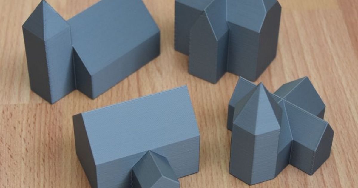 Buildings for geometric drawing by max-102 | Download free STL model ...