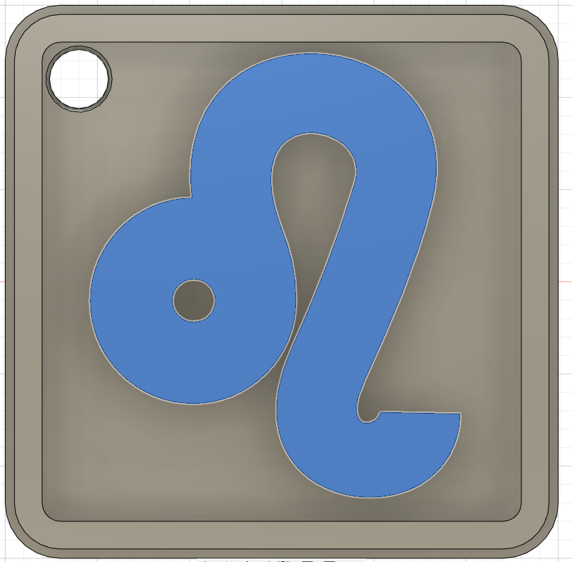 Keychain Tag Leo Zodiac Symbol 30x30 mm by Art3Design | Download free ...