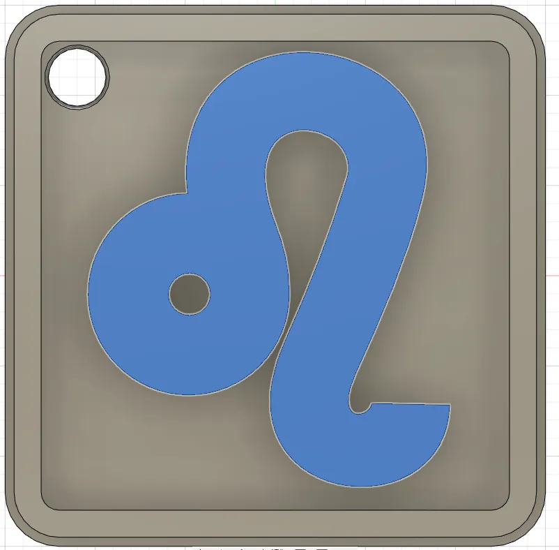 Keychain Tag Leo Zodiac Symbol 30x30 mm by Art3Design | Download free ...