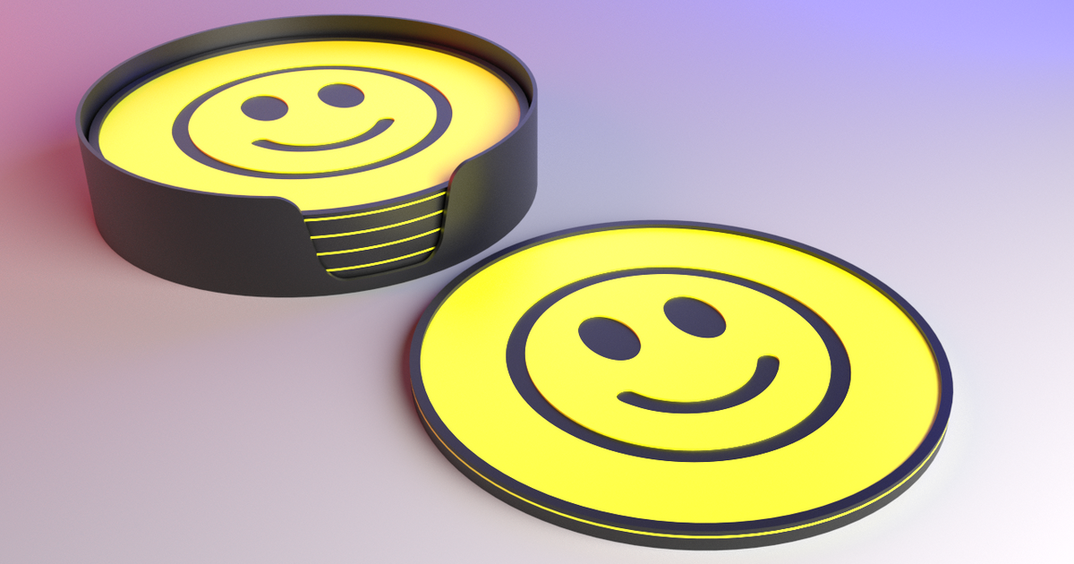 Smiley Coaster Set by Vector3dArt | Download free STL model ...