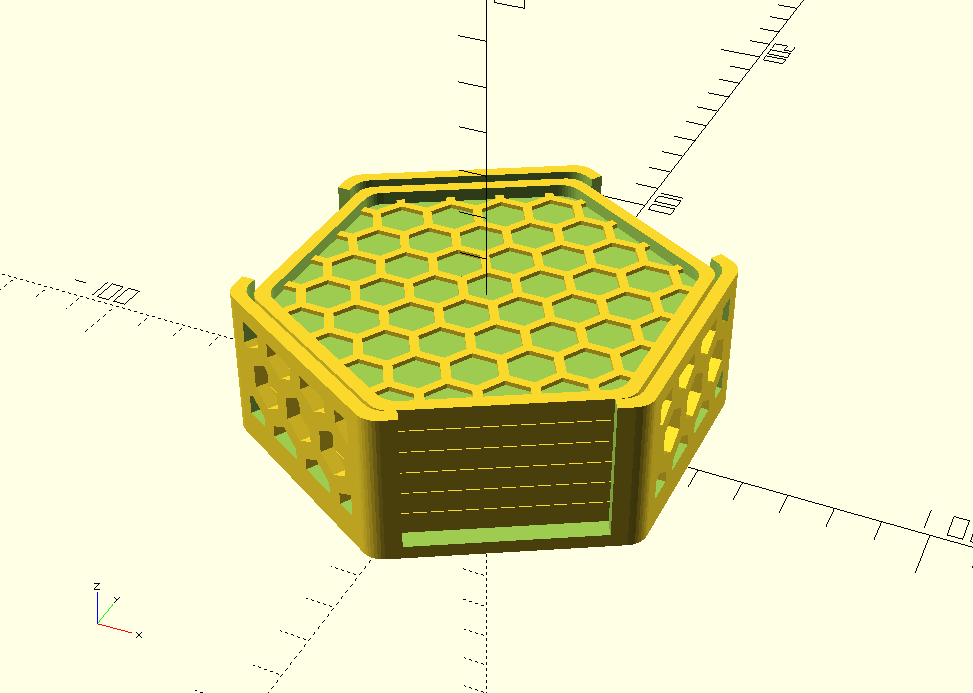 HEXA podtácky se vzorem plástve (HEXA Coaster with honeycomb pattern) - OpenSCAD parametrizable ...