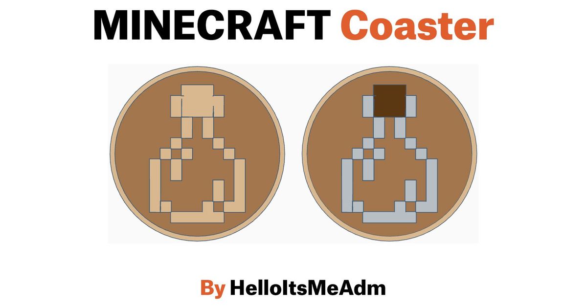 Minecraft Bottle Coaster by HelloItsMeAdm | Download free STL model ...