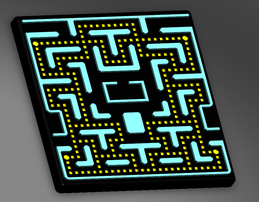 Pac-Man & Ms.Pac-Man Inspired Coaster Set (SINGLE EXTRUDER COLOR CHANGE ...
