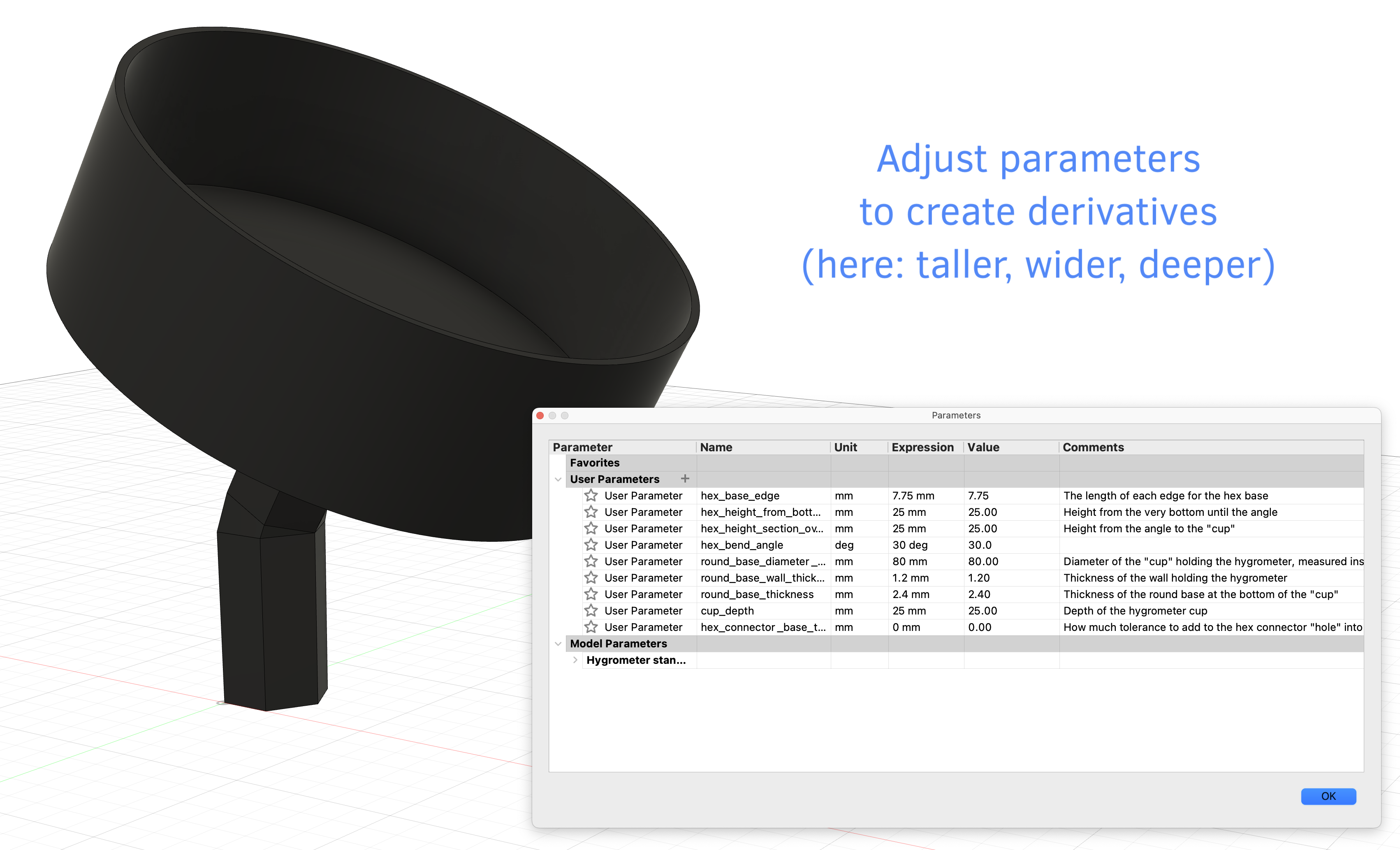 Hygrometer stand for Prusa i3 MK3S+ (parametric, configurable) by nff ...