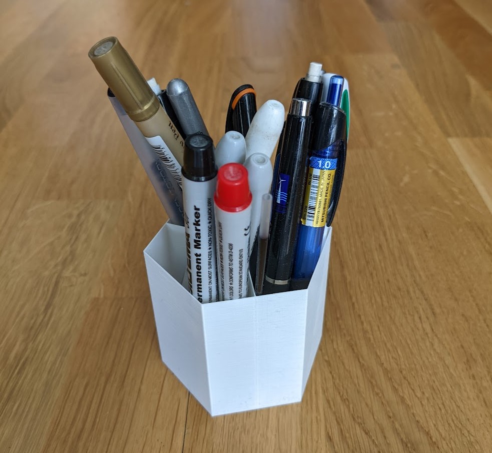 Hexagonal pen holder by Lean 3D | Download free STL model | Printables.com
