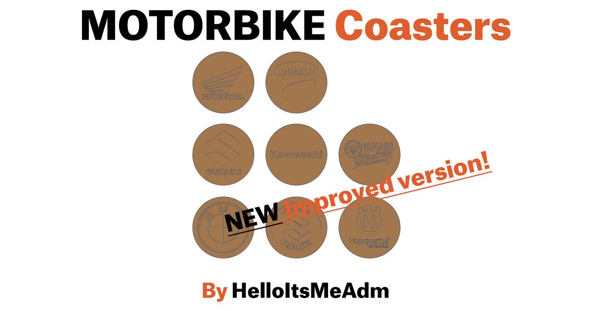 Motorbike Coasters (NEW IMPROVED VERSION!) by HelloItsMeAdm | Download ...