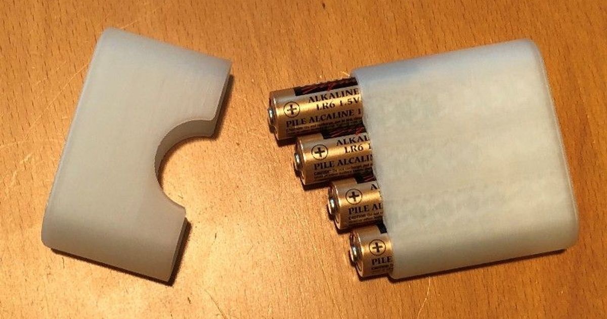 AA Battery Box for four AA Batteries by Scottmi | Download free STL ...