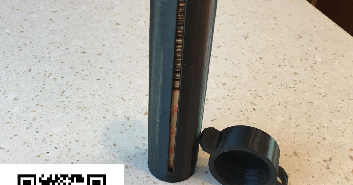 Quarter Tube With Screw-On cap by secv | Download free STL model ...