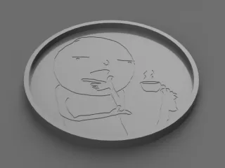 Thinking Foot meme coaster by Swichtden | Download free STL model ...