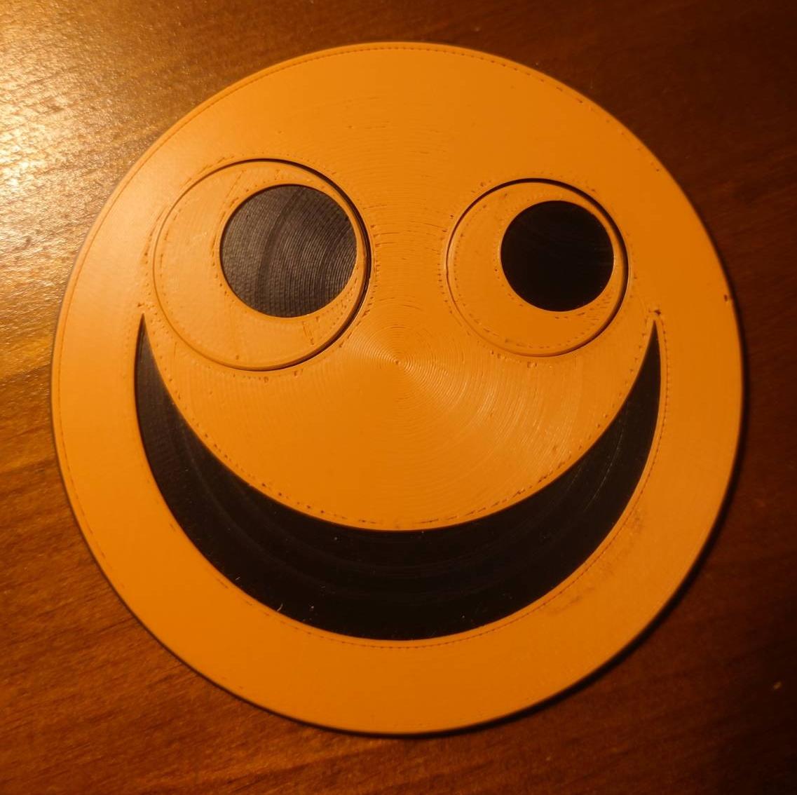 Crazy squint eye rolling smiley coaster by lual | Download free STL ...