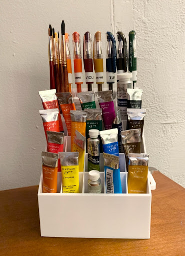 Paint tube holder with pen and brush holders by SC | Download free STL ...