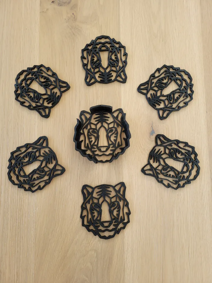 Tiger Coasters by Thomas3D | Download free STL model | Printables.com