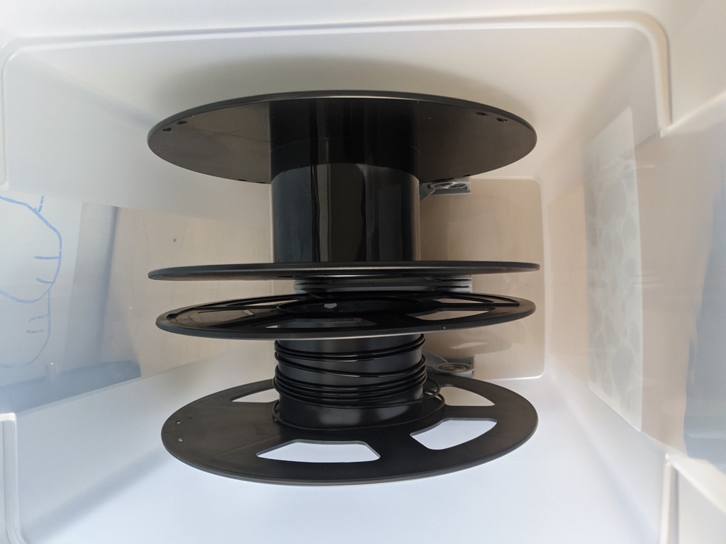 Adjustable multi-spool TUSH-style spool holder with a scissor mechanism ...