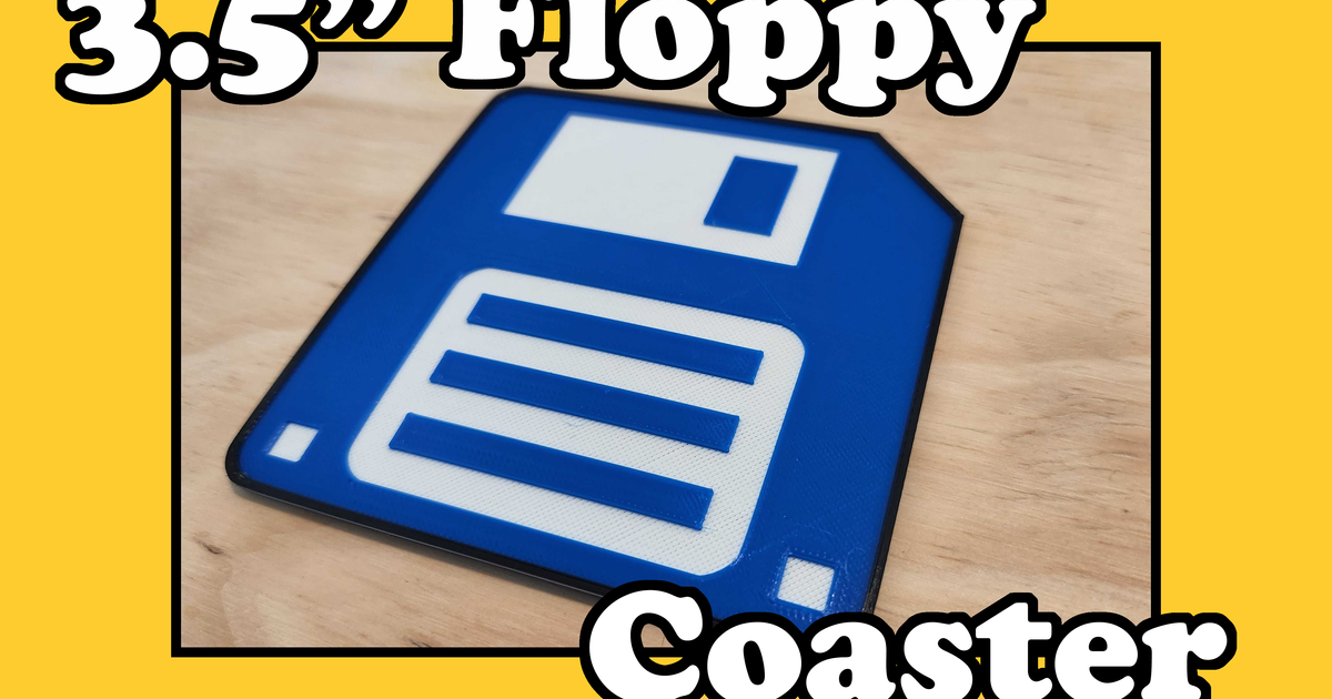 3.5" Floppy Coaster by iqless | Download free STL model | Printables.com