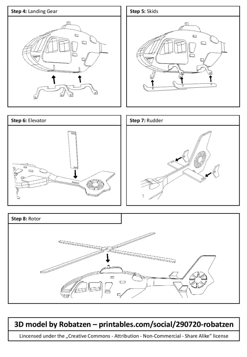 EC135 Helicopter - Kit Card w/ printable instructions by Robatzen ...