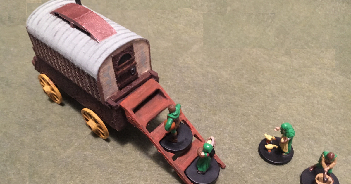 Miniature Gypsy Wagon 28mm by Melabam | Download free STL model ...