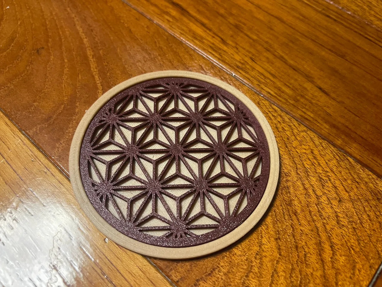 coaster with traditional design in wood filament by Hana | Download ...