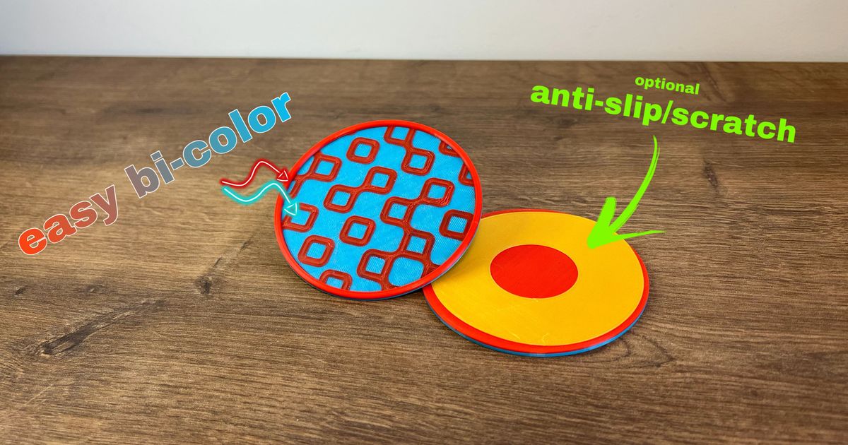 bicolor Coaster by MEAFdesigns | Download free STL model | Printables.com