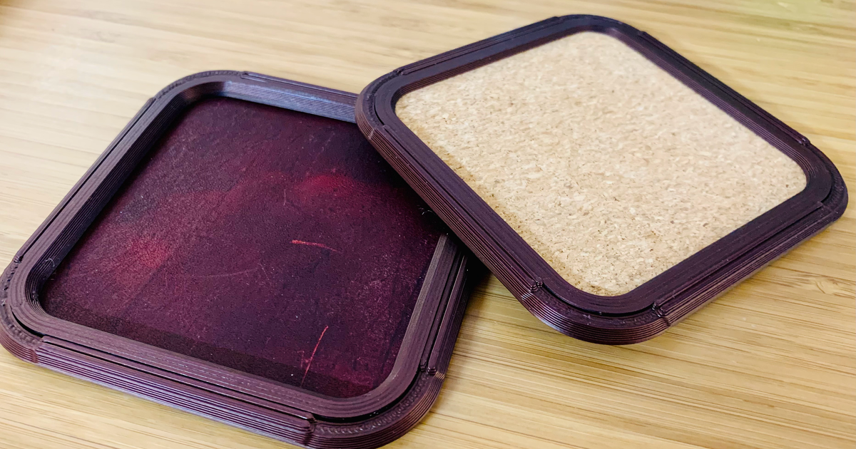 Snap Coaster (100mm Square) by bigthump | Download free STL model ...